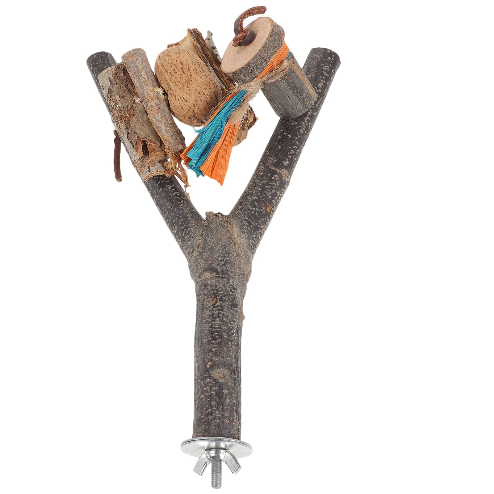 Natural Wood Bird Perch Stand Branch Perch Parrots Parakeets Cockatiels ...