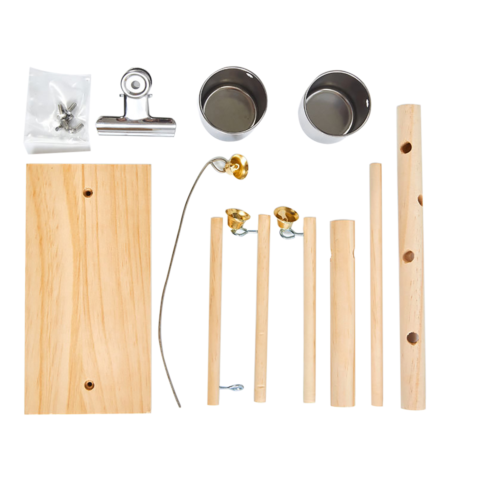 Natural Wood Bird Perchs Stand Interactive Playground Bird Training ...