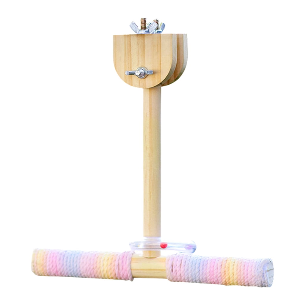 Natural Wood Bird Swing Play Stand Cotton Rope Perches for Avian ...