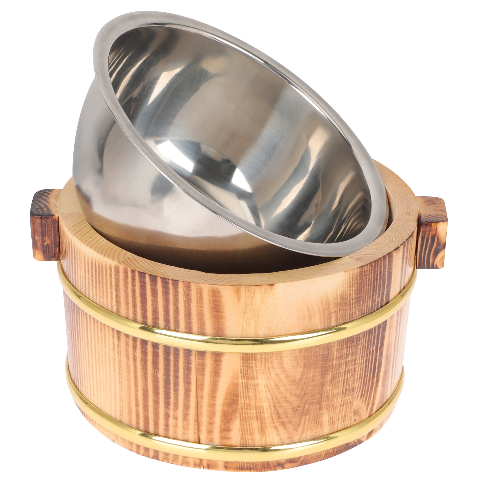 Natural Wood Bucket Sushi Rice Container Rice Cooking Bucket Salad ...