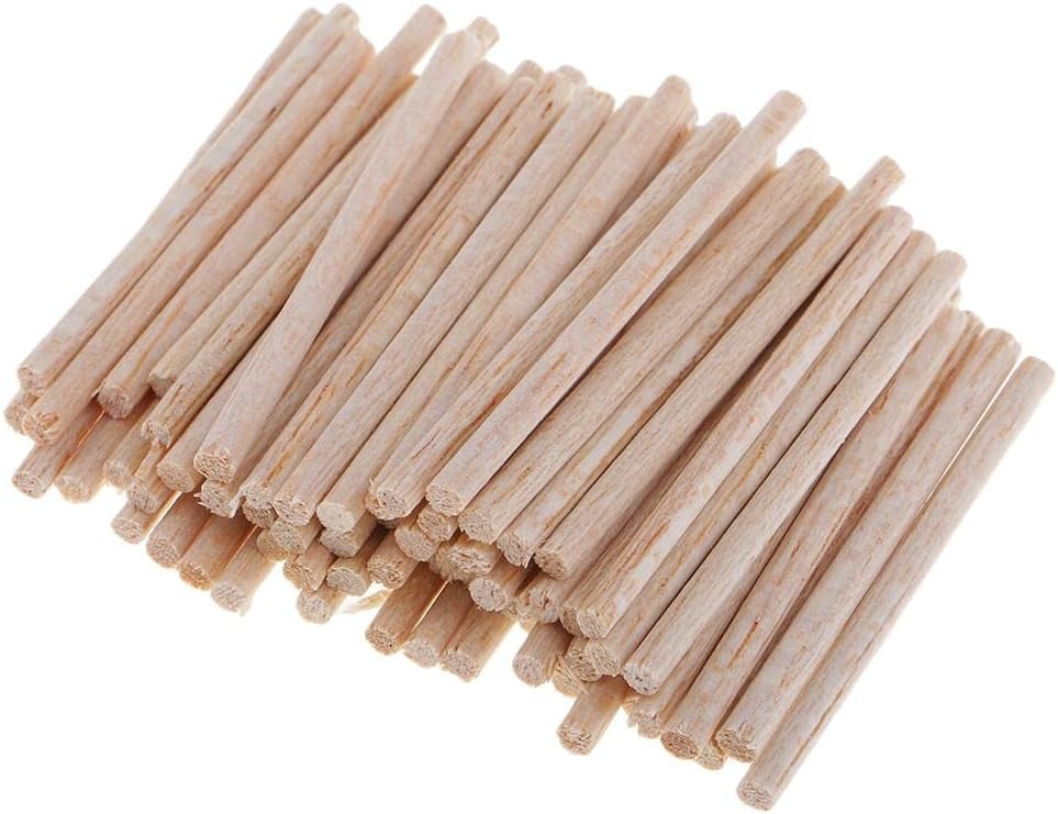 Natural Wood Dowel Rods for Crafts - Assorted Sizes and Shapes, 50mm ...