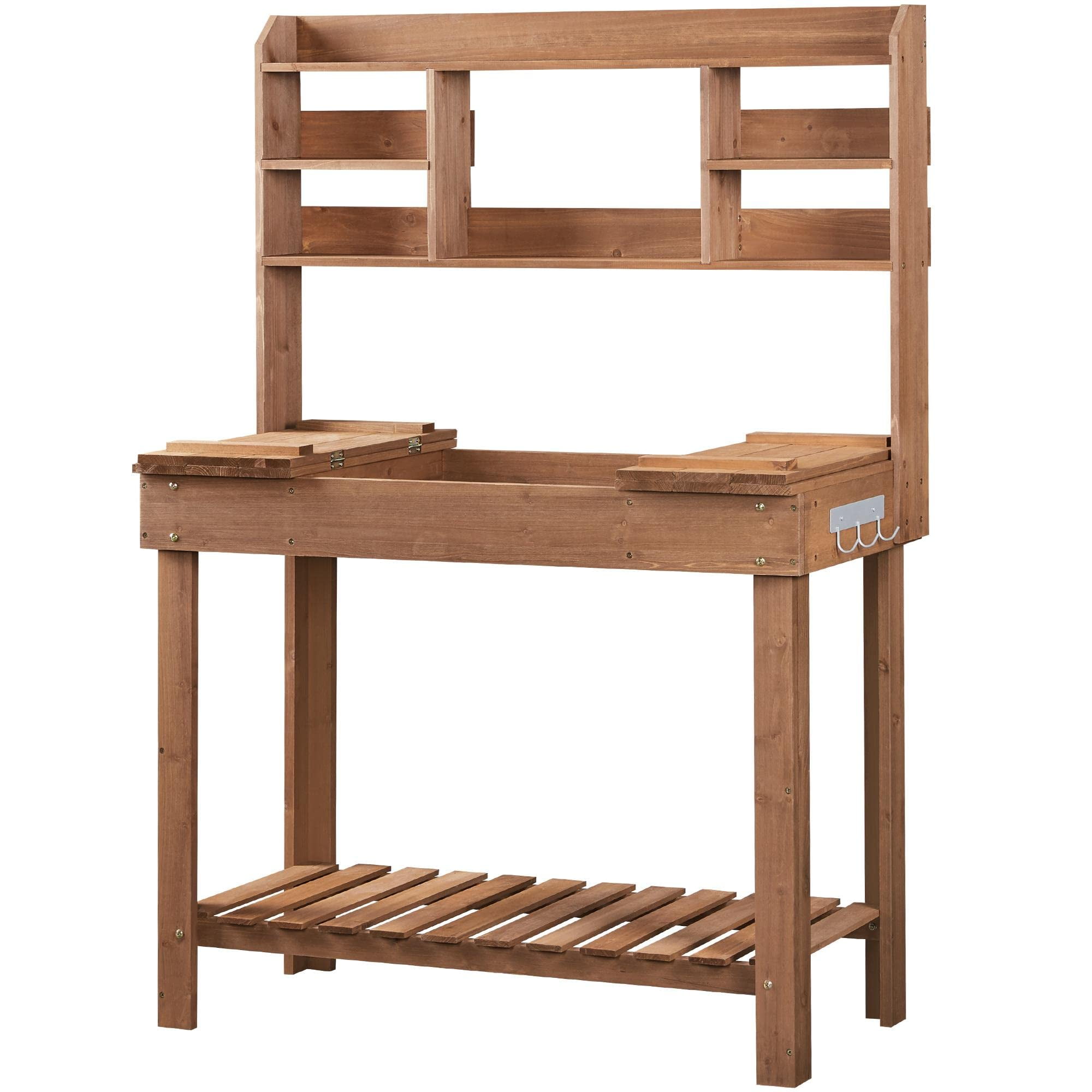 Natural Wood Germination Table, Heavy Duty Planting Bench for Backyard ...