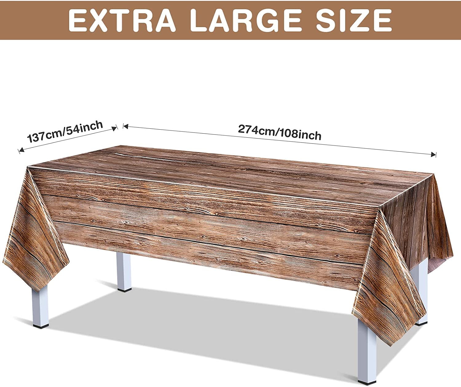 Natural Wood Grain Tablecloths Rustic Plastic Table Covers for ...