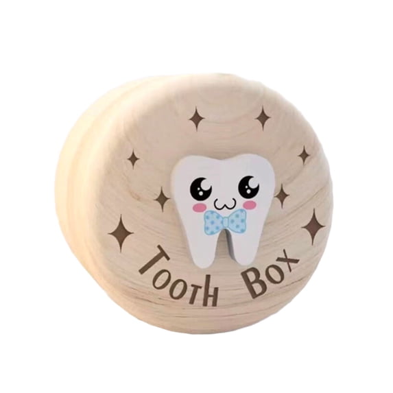 Natural Wood Grains Baby Tooth Storage Box Keepsakes Organizers for ...