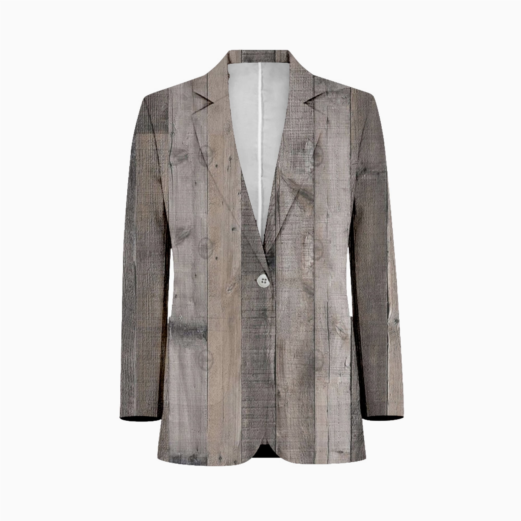 Natural Wood Grey Wood Men's Suit Blazer Casual Party Wear Slim Fit ...