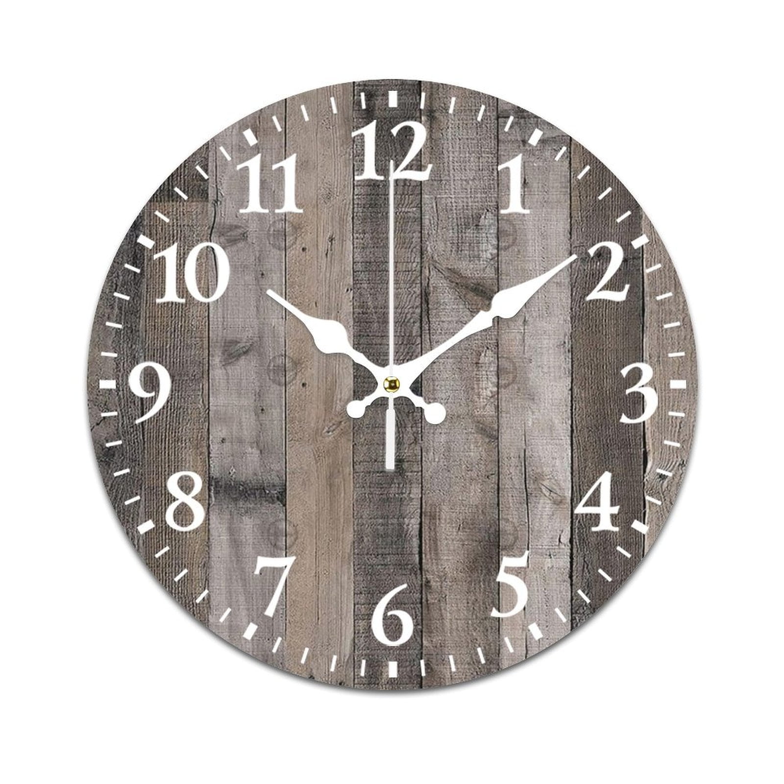 Natural Wood Grey Wood Wall Clock Modern Design Clocks Wall Hanging ...