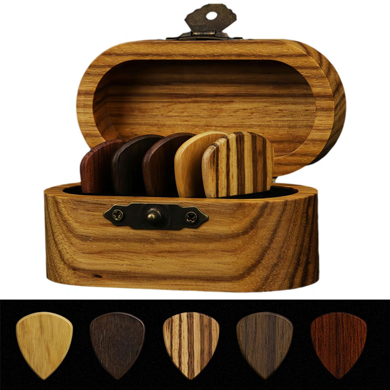 Natural Wood Guitar Pick, Wooden Guitar Picks Set, Folk Acoustic Guitar ...