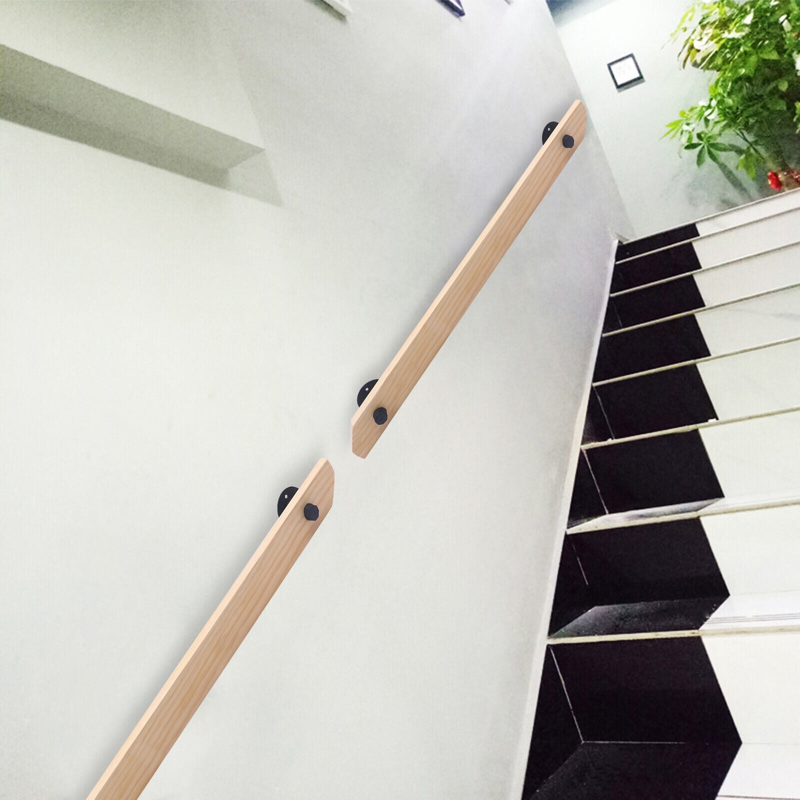 Natural Wood Handrail for Wood, Concrete Vinyl, Brick, Stucco, and ...