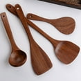 Natural Wood Kitchen Utensil Set Solid Wooden Spoons and Spatulas for ...