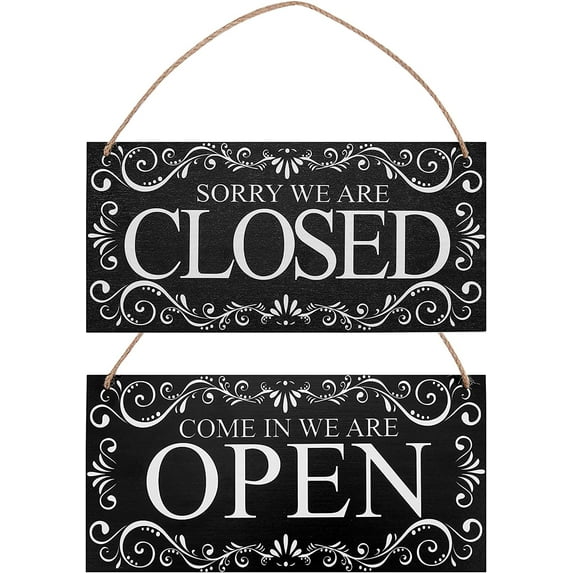 Natural Wood Open and Closed Store Business Sign "Come in We're Open ...