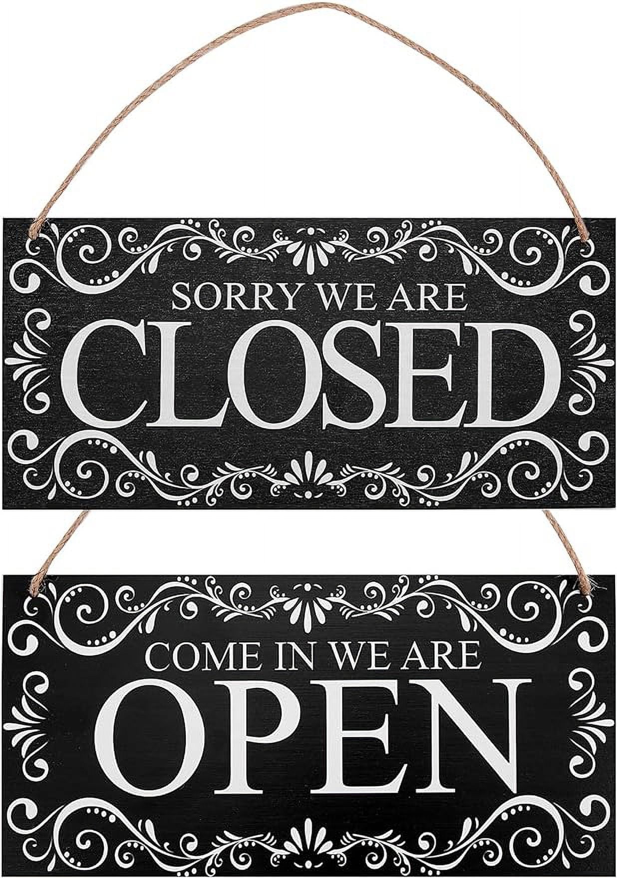 Natural Wood Open and Closed Store Business Sign "Come in We're Open ...