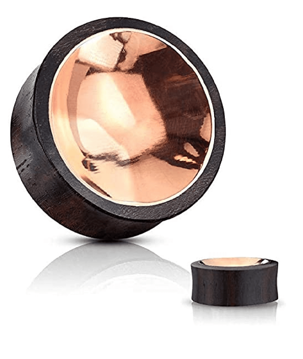 Natural Wood Organic Sono Wood with Concaved Copper Tin Center on Both ...