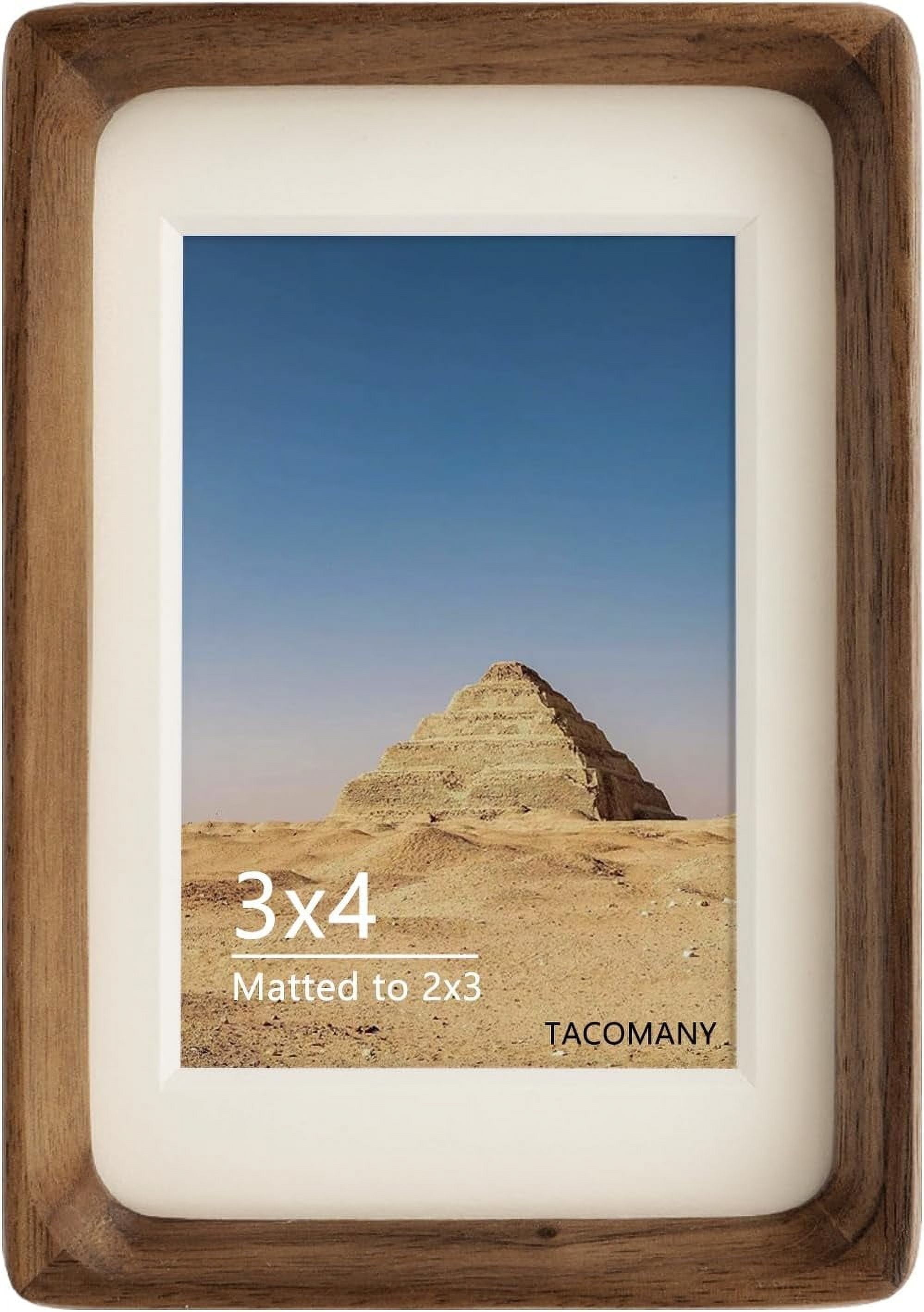 Natural Wood Photo Frames Inspired Tabletop Picture Frame with Mat ...