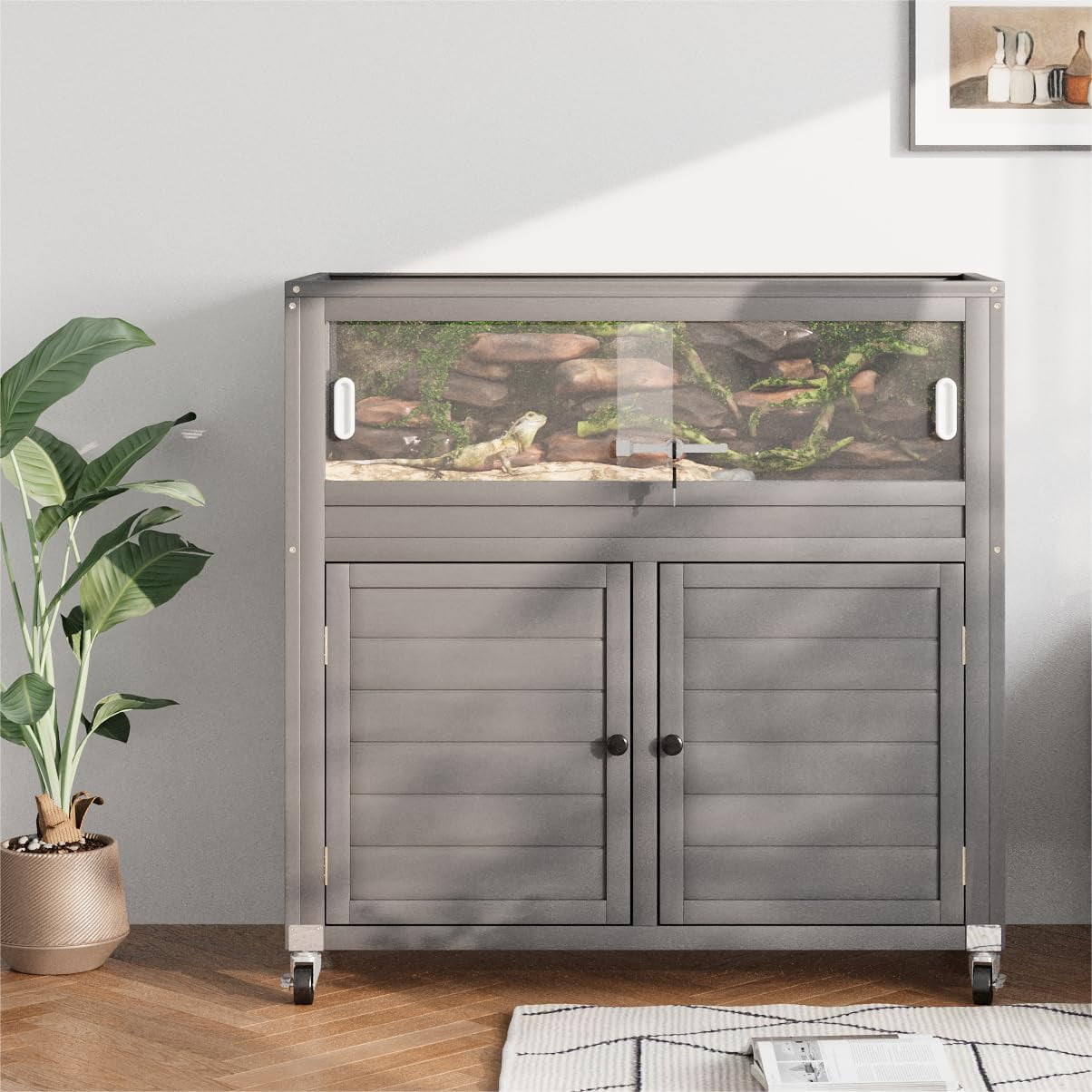 Natural Wood Reptile Enclosure,Secure Locking System & All-Terrain ...