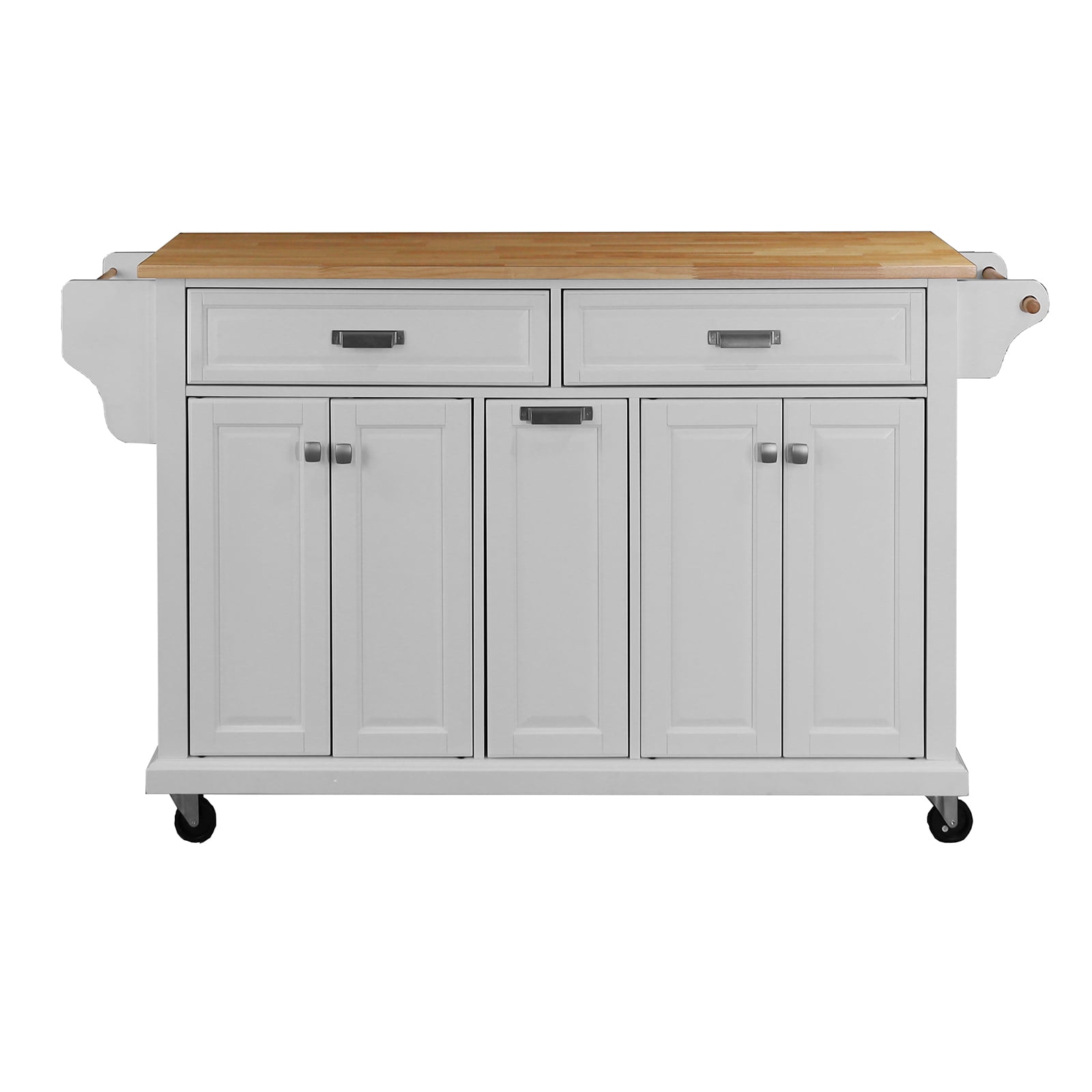 Natural Wood Top Storage Cabinet with Solid Wood Countertop,Spice Rack ...