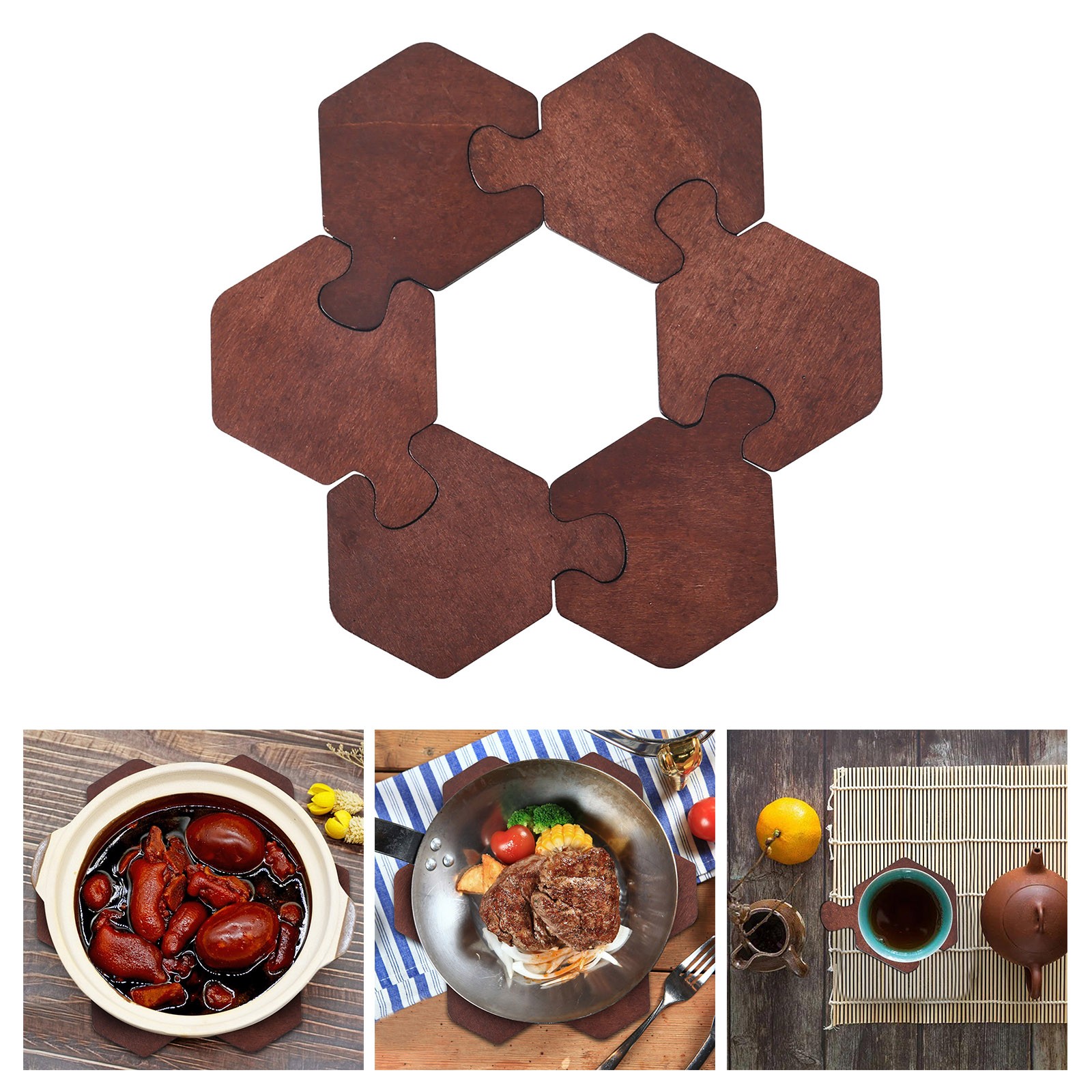 Natural Wood Trivets for Hot Dishes Set Sturdy 8.86", Eco Friendly Hot Pads for Kitchen Counter ...