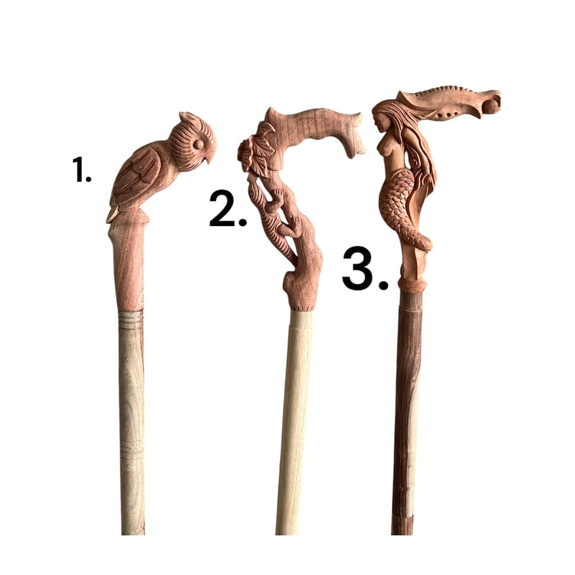 Natural Wood Walking Stick | Lightweight Hiking Cane | Eco-Friendly ...