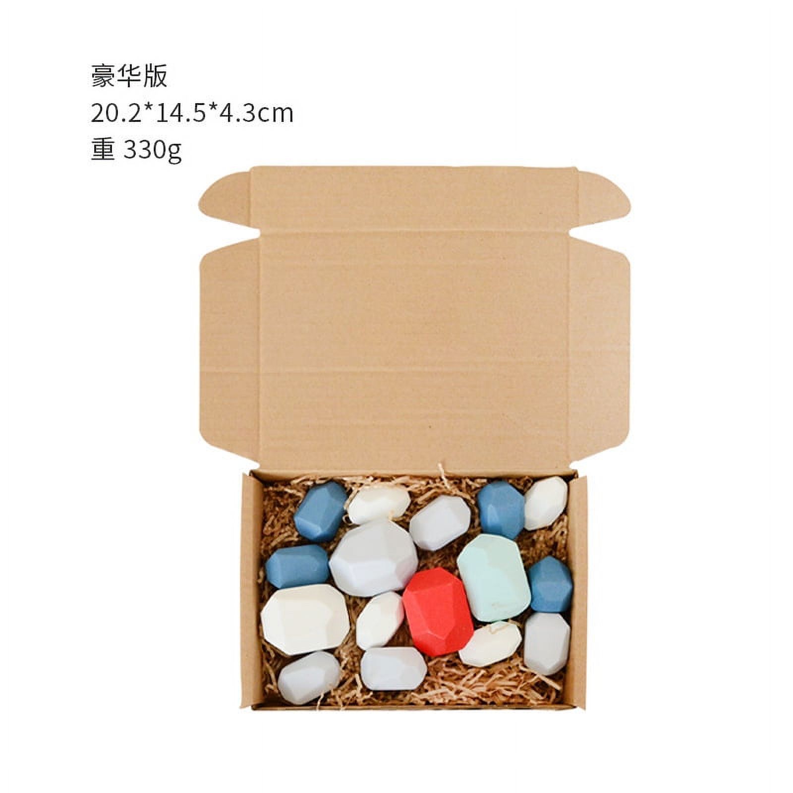 Natural Wooden Balancing Blocks Kids Colorful Rock Block Educational ...