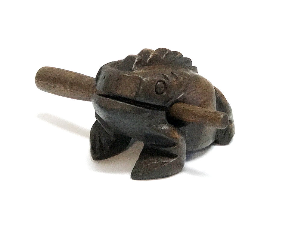 Natural Wooden Croaking Frog Rasp Guiro Tone Block 5" Animal Shaped ...