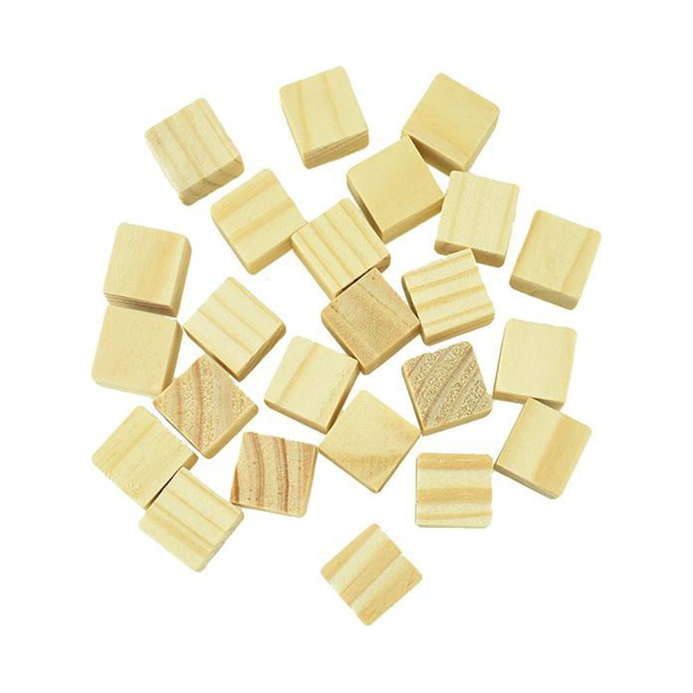 Natural Wooden Cube Blocks, 5/8-Inch, 24-Count - Walmart.com