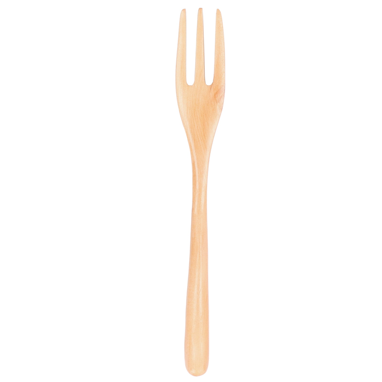 Natural Wooden Fruit Salad Fork, Long Handle Lunch Dessert Fork, Eco ...