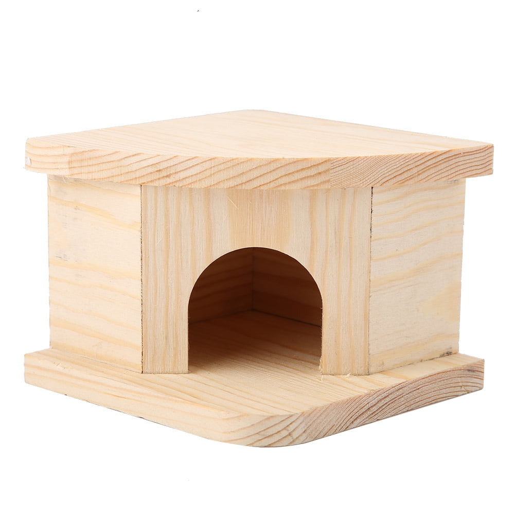 Natural Wooden Hamster Bed Cabin Small Animal Warm House Hamster Nest ...