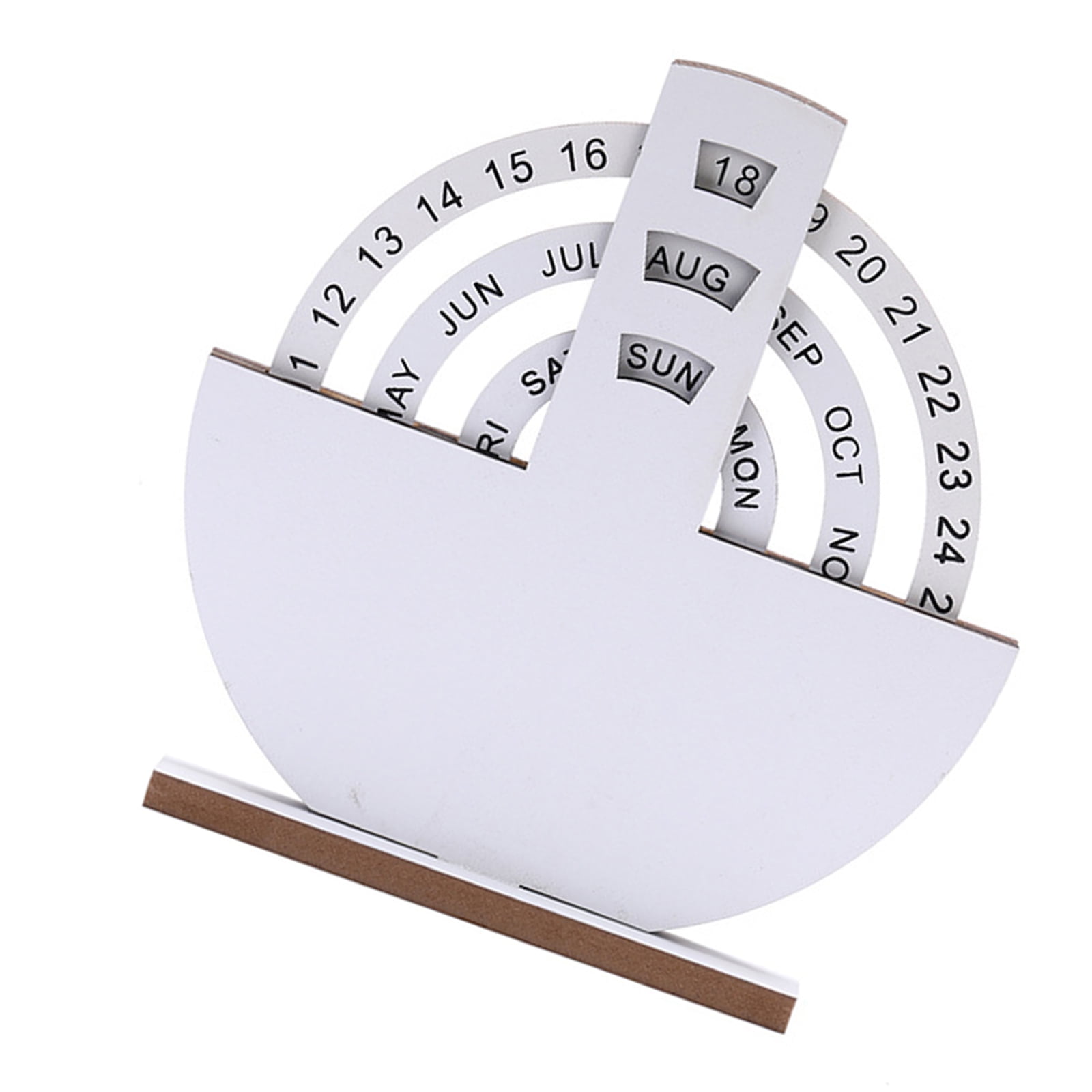 Natural Wooden Manual Rotating Annual Calendar Desktop Ornament ...