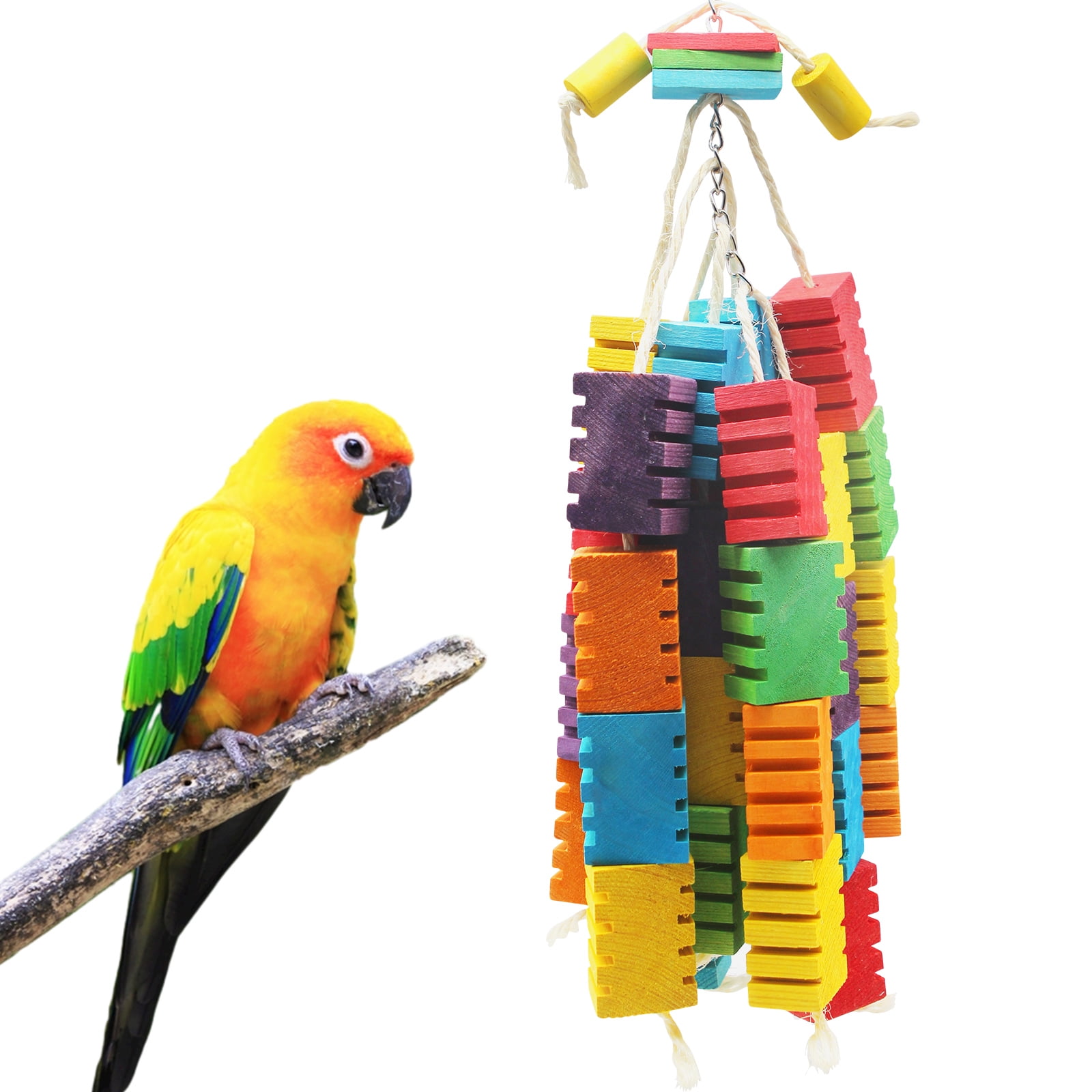 Natural Wooden Parrot Cage Bite Toy - Walmart.com