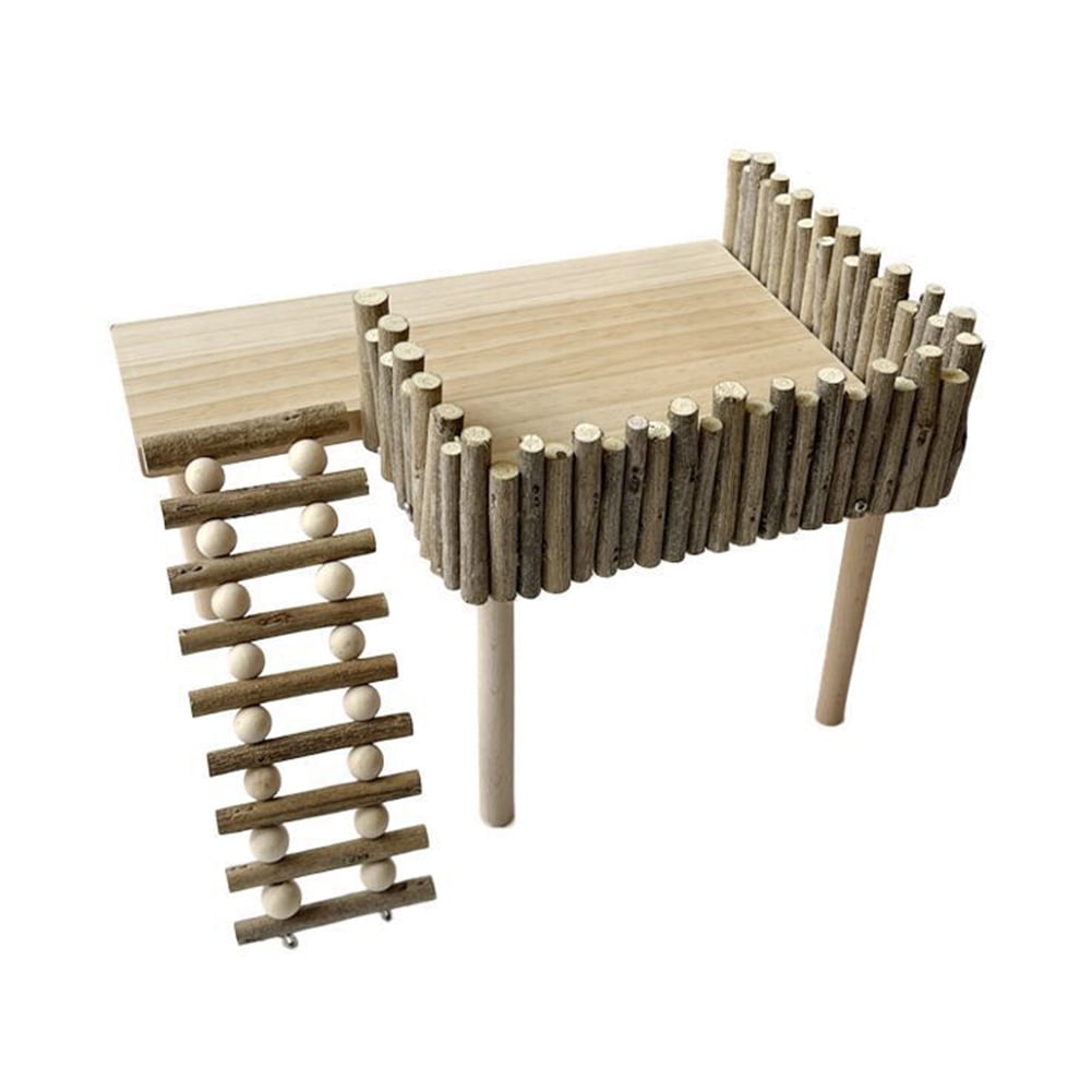 Natural Wooden Platform Stand Shelf For Hamster Golden Bear Double ...