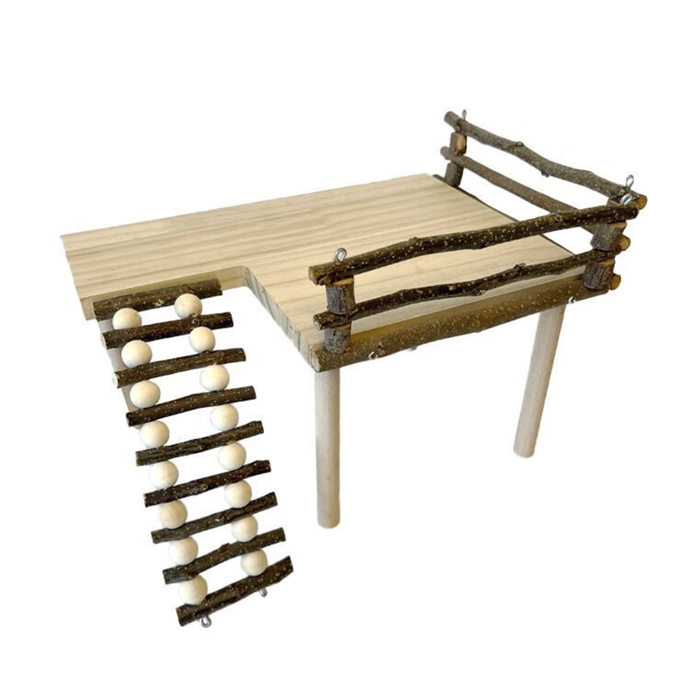 Natural Wooden Platform Stand Shelf For Hamster Golden Bear Double ...
