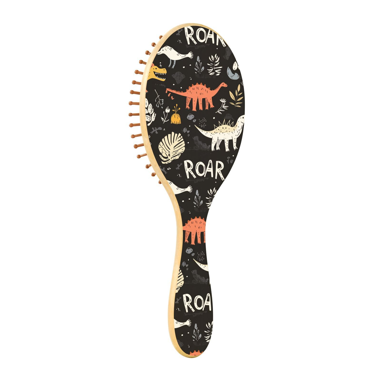 Natural Wooden Round Hair Brush - Wooden Cushion Massage Comb for ...