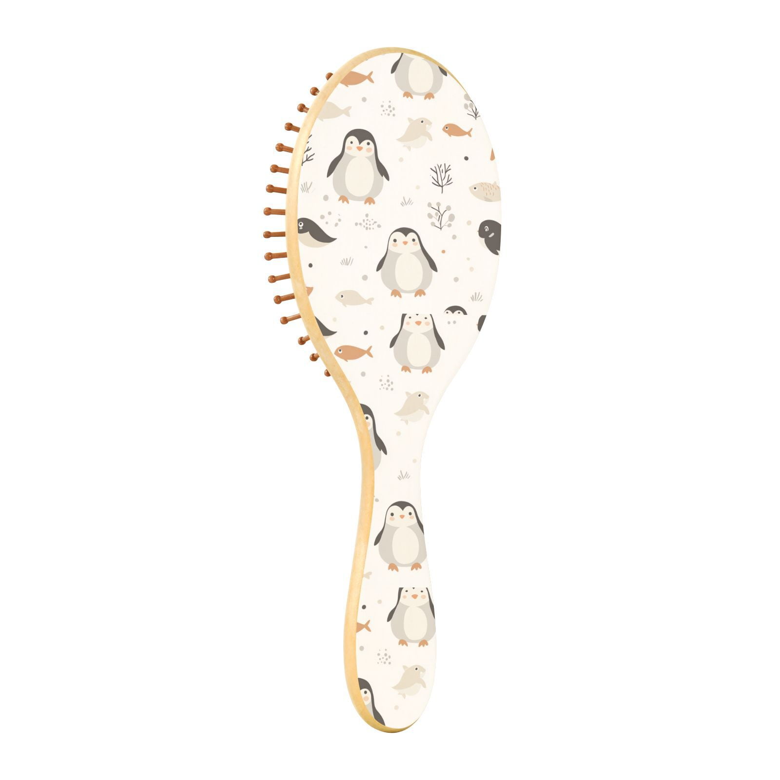 Natural Wooden Round Hair Brush - Wooden Cushion Massage Comb for ...