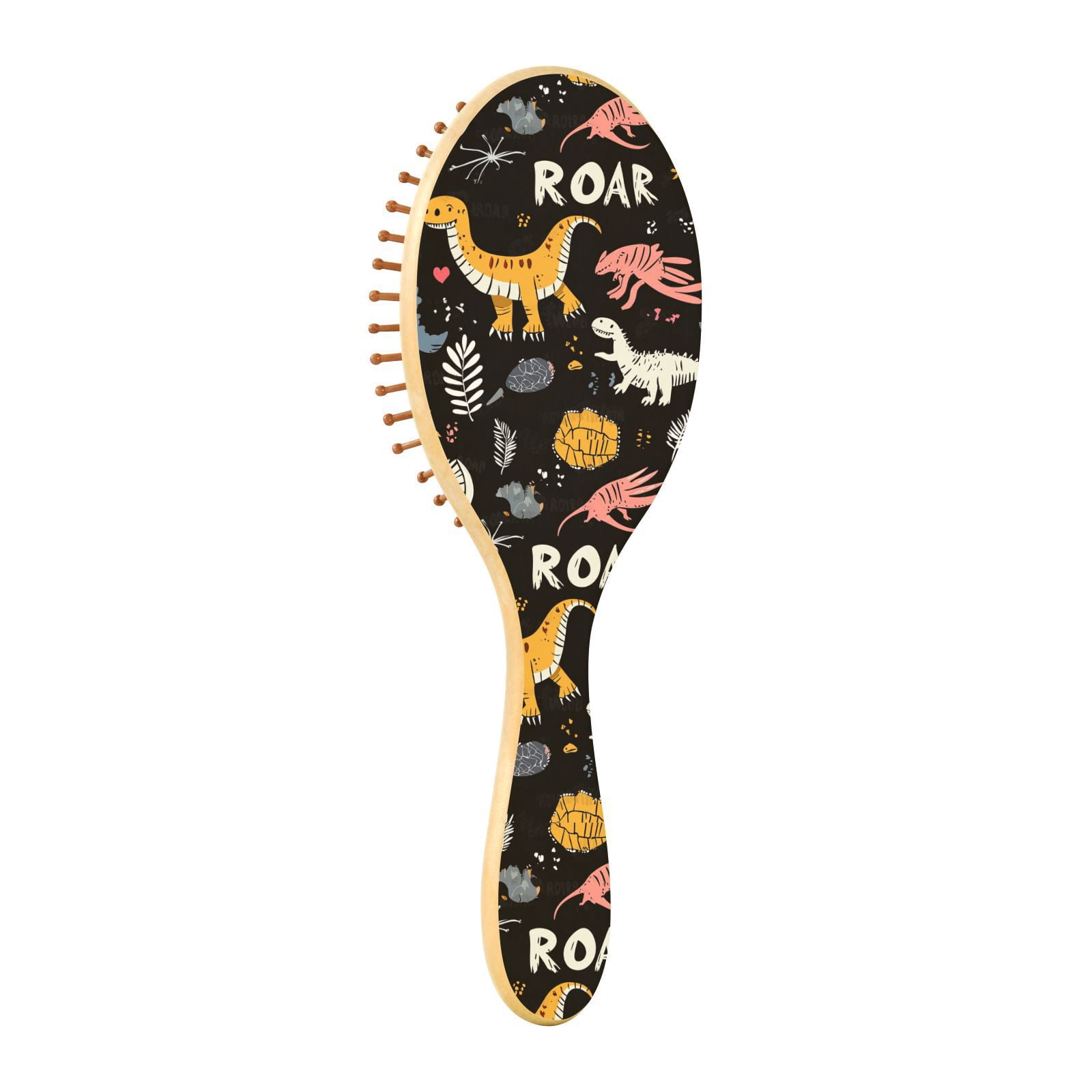 Natural Wooden Round Hair Brush - Wooden Cushion Massage Comb for ...