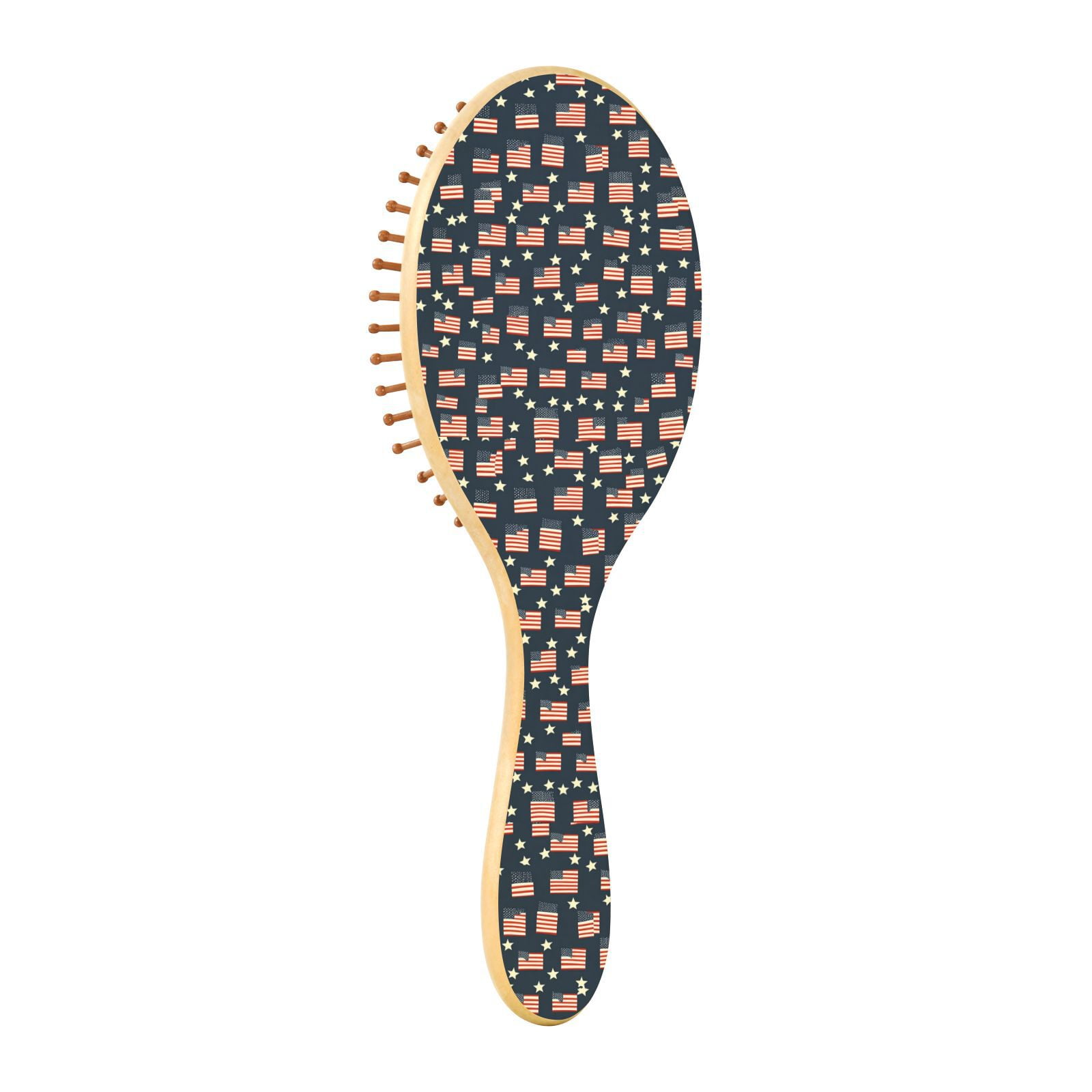 Natural Wooden Round Hair Brush - Wooden Cushion Massage Comb for ...