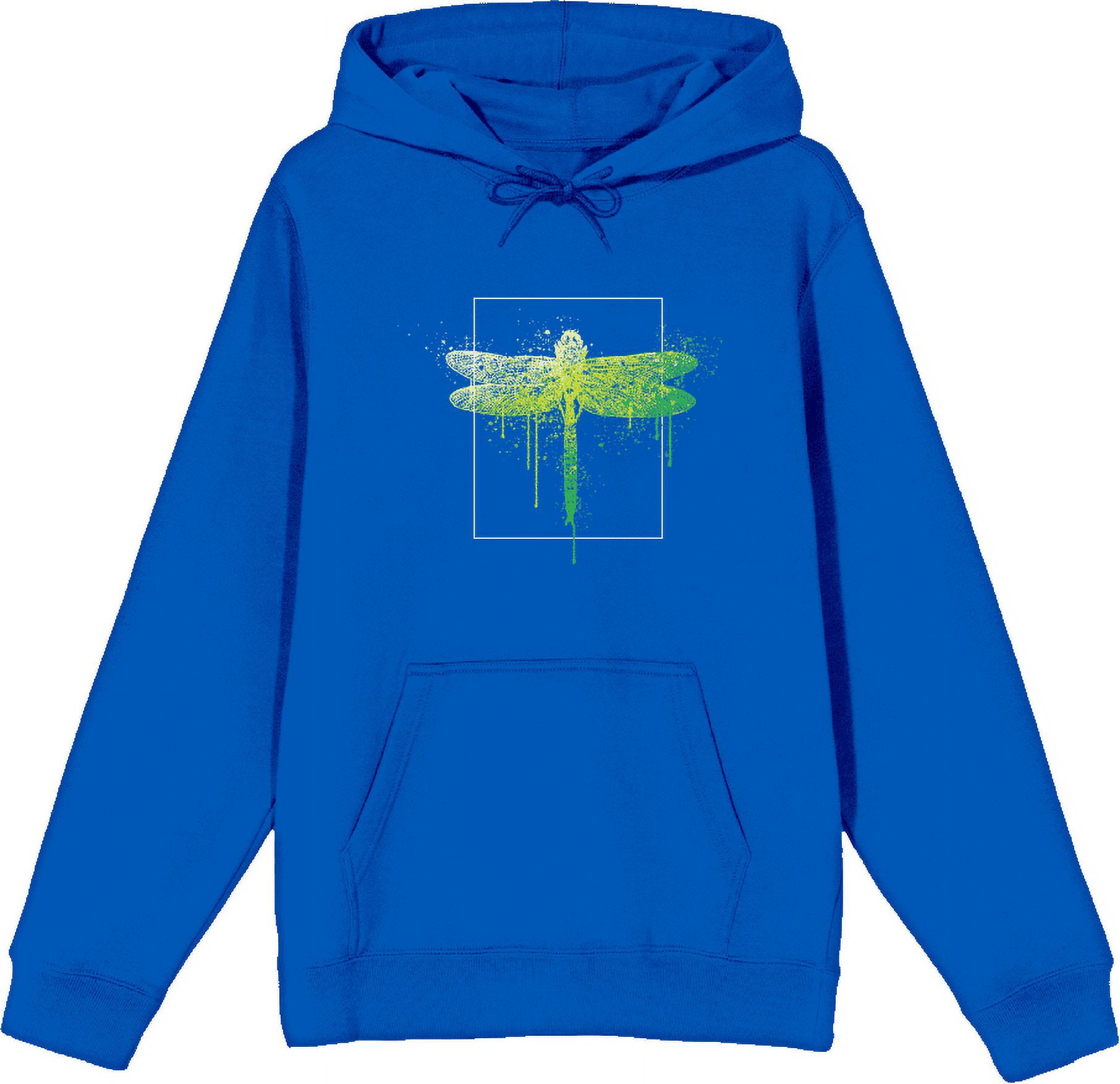 Natural World Paint Splatter Dragonfly Long Sleeve Adult Hooded ...