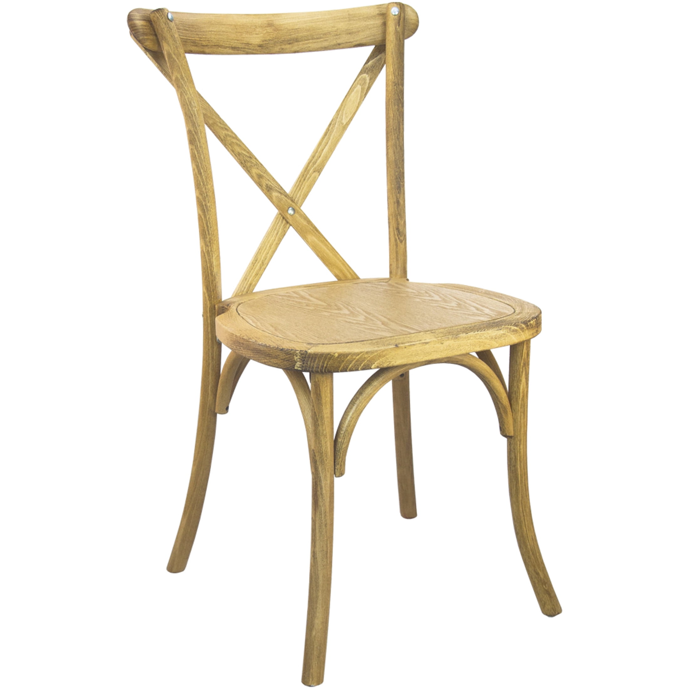 35" Advantage Hand Scraped Natural X-Back Chair - Walmart Business Supplies