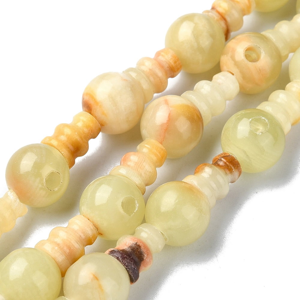 Natural Xiuyan Jade 3-Hole Guru Bead Strands for Buddhist 18x10mm Hole ...