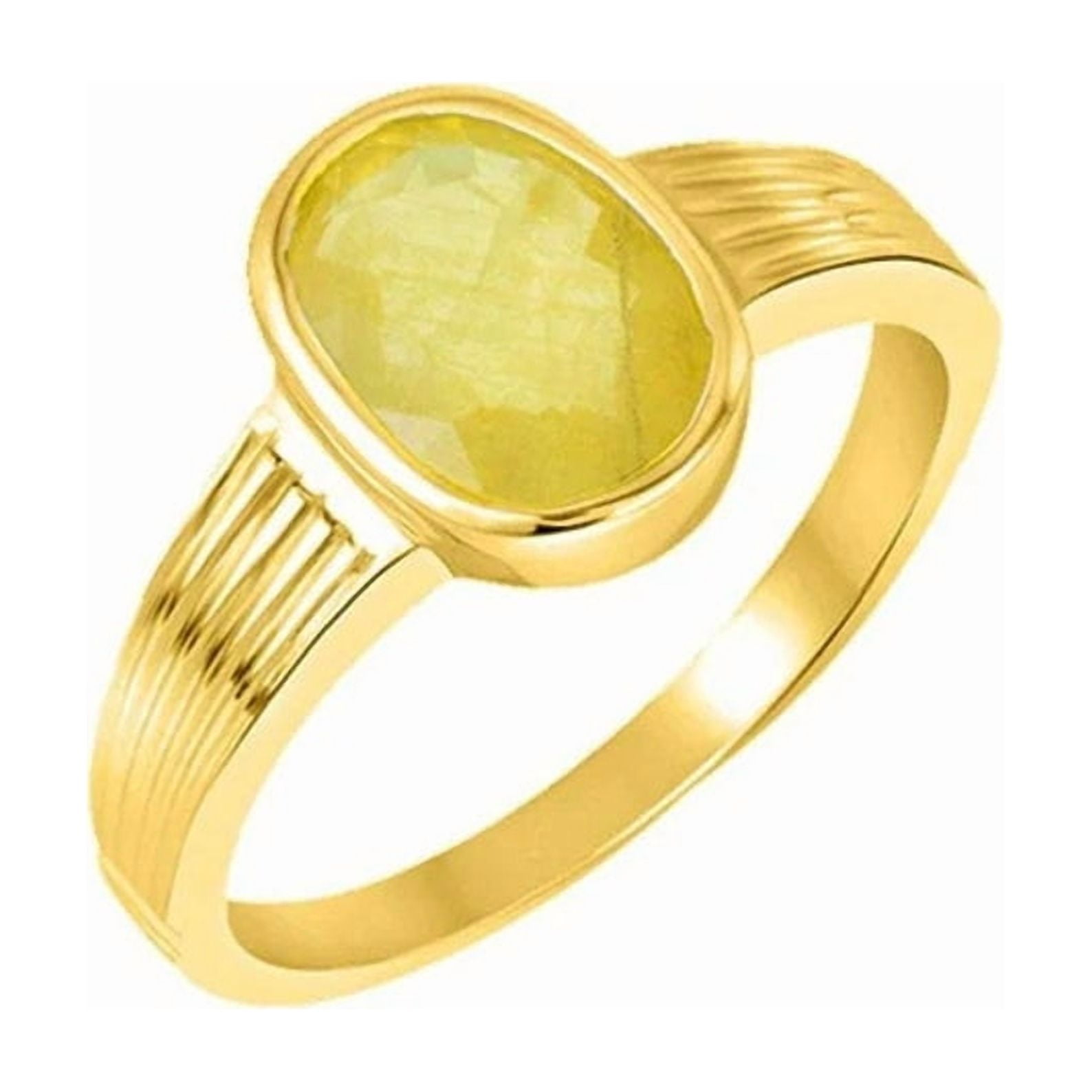 Natural Yellow Sapphire Ring: Handmade Panchadhatu Rashi Ratan ...