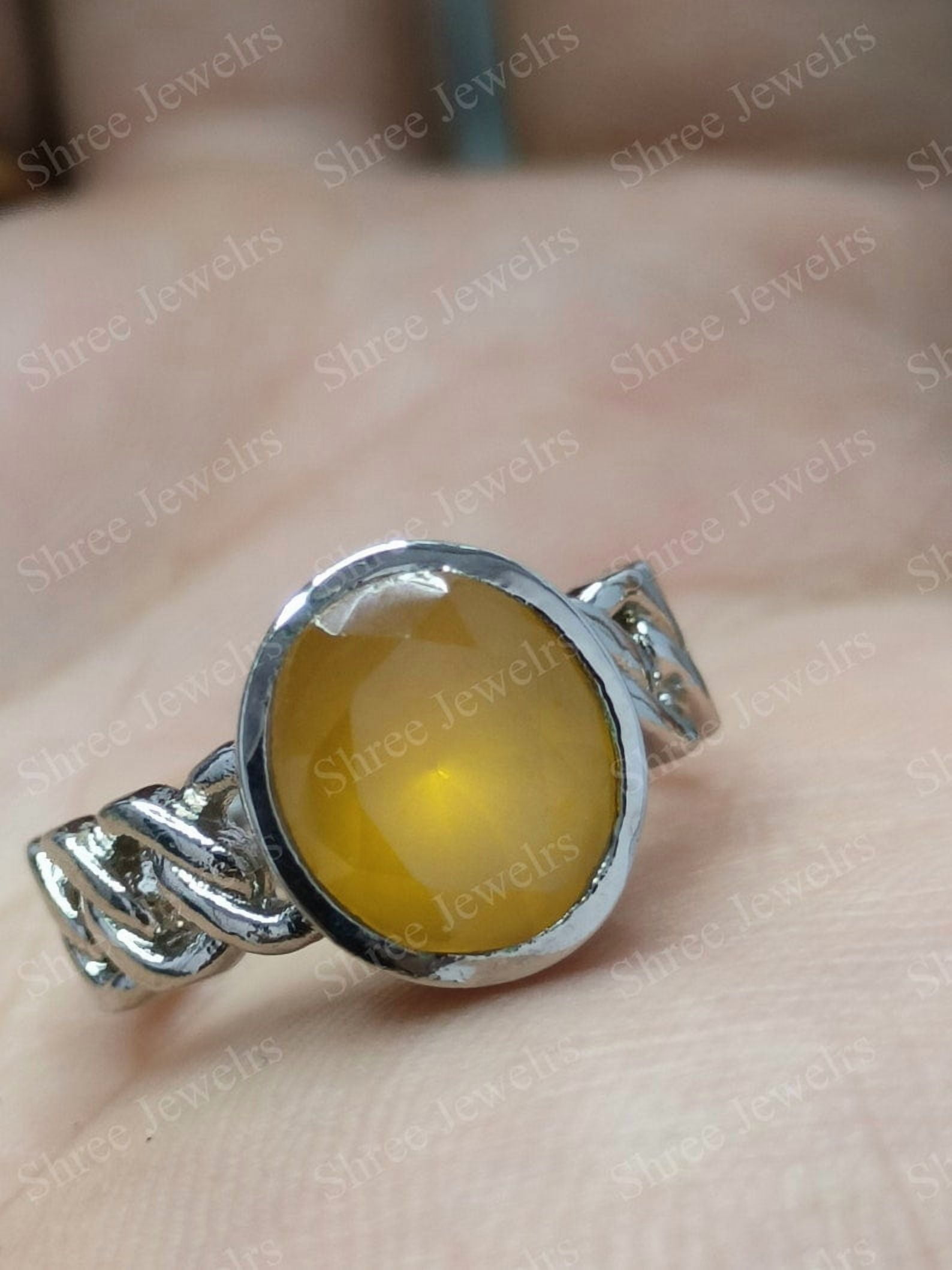 Natural Yellow Sapphire Ring: Handmade Panchadhatu Rashi Ratan ...