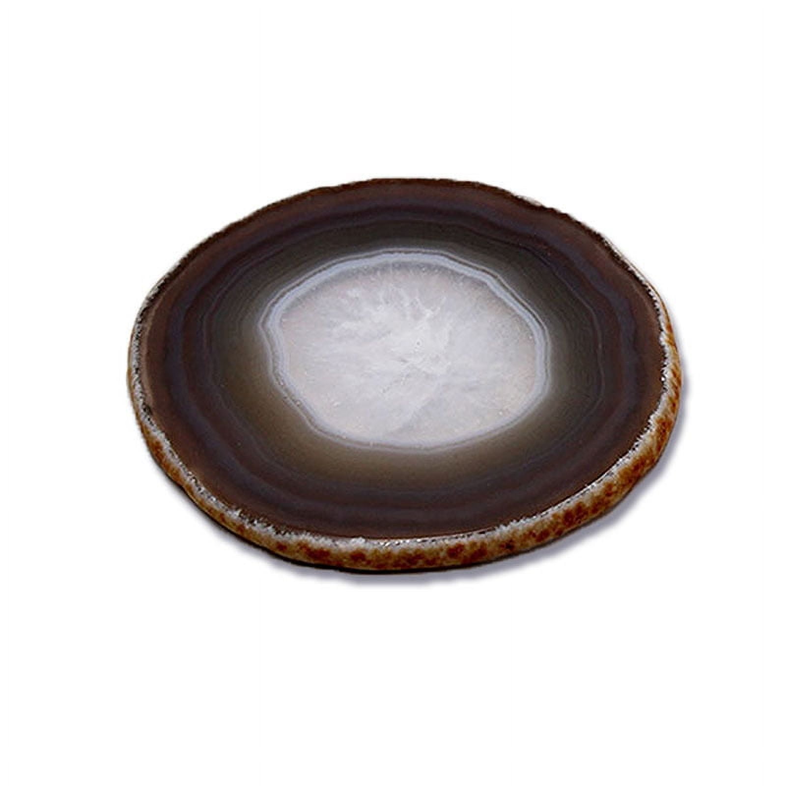 Natural agate coaster round rough stone natural stone coffee pad color ...