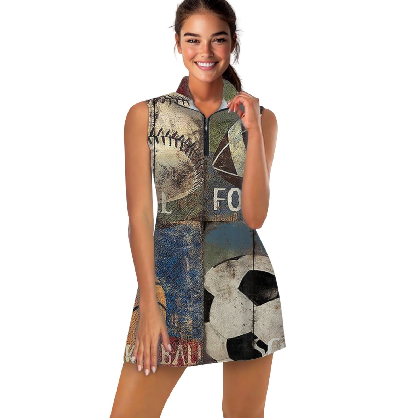 Natural art Soccer Football Sports Sports Dresses Women Tennis Dress ...