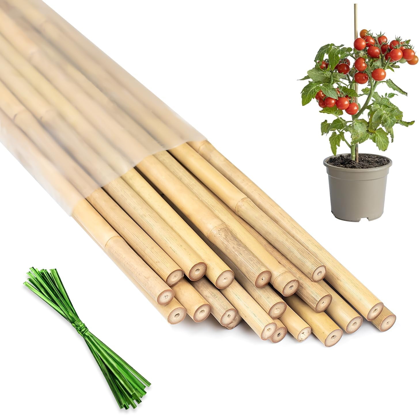 Natural bamboo garden stake plant stake, indoor and outdoor plant ...