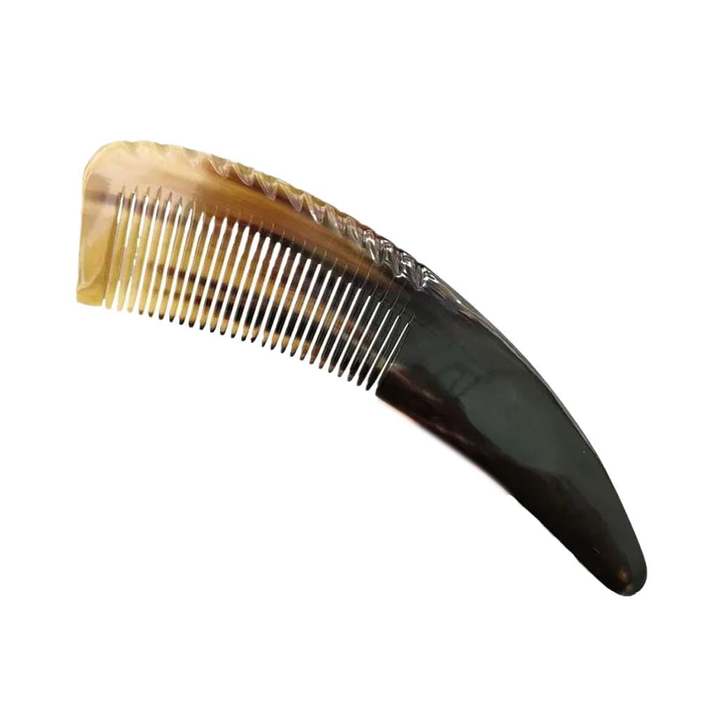 Natural black buffalo horn comb hair comb ox horn fine D1P0 / wide m ...