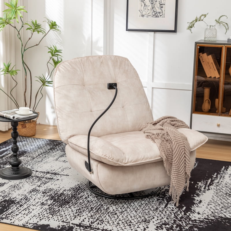 Natural brown recliner, reclining lazy chair, mobile phone holder ...
