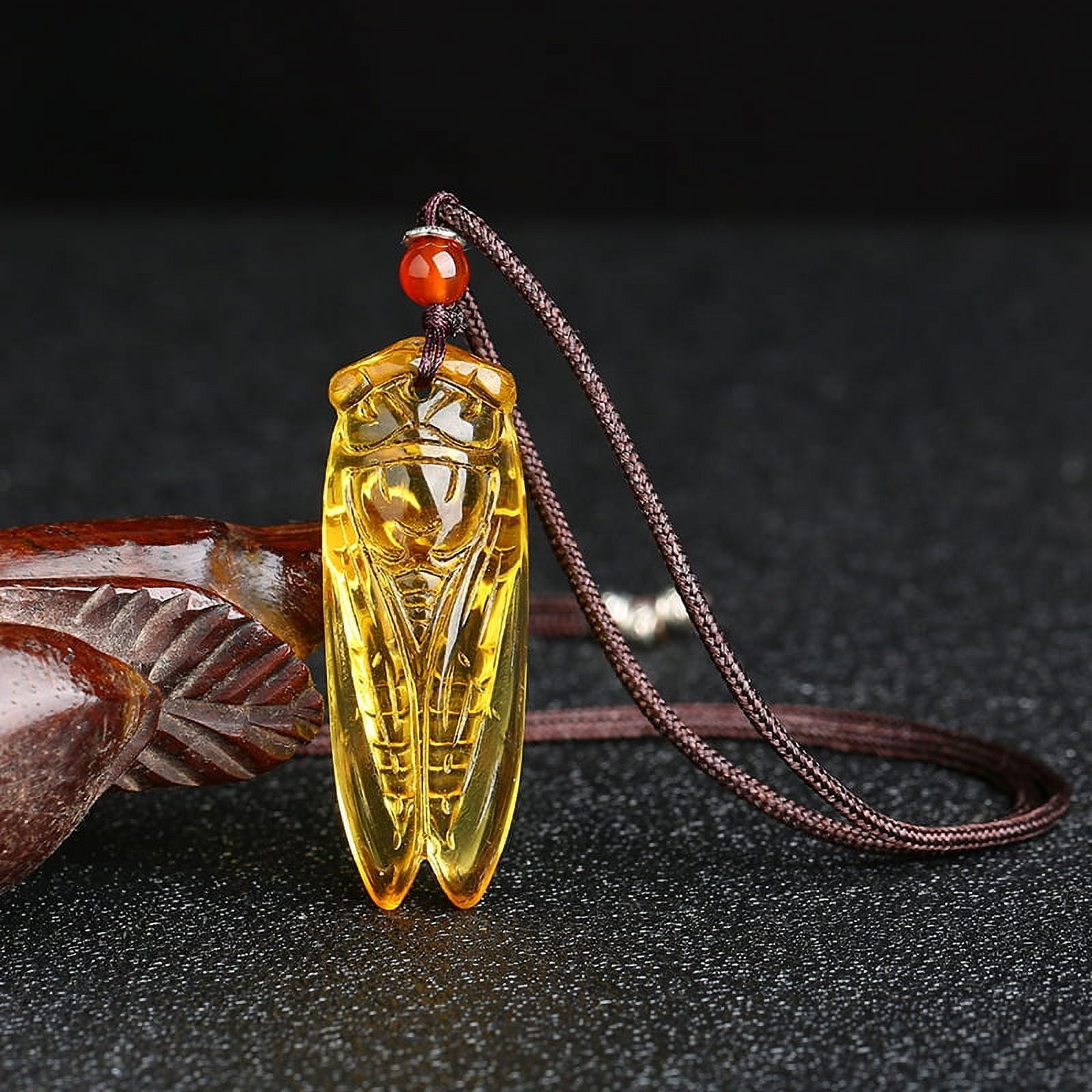 Natural citrine knows the cicada pendant, the natural crystal gold ...