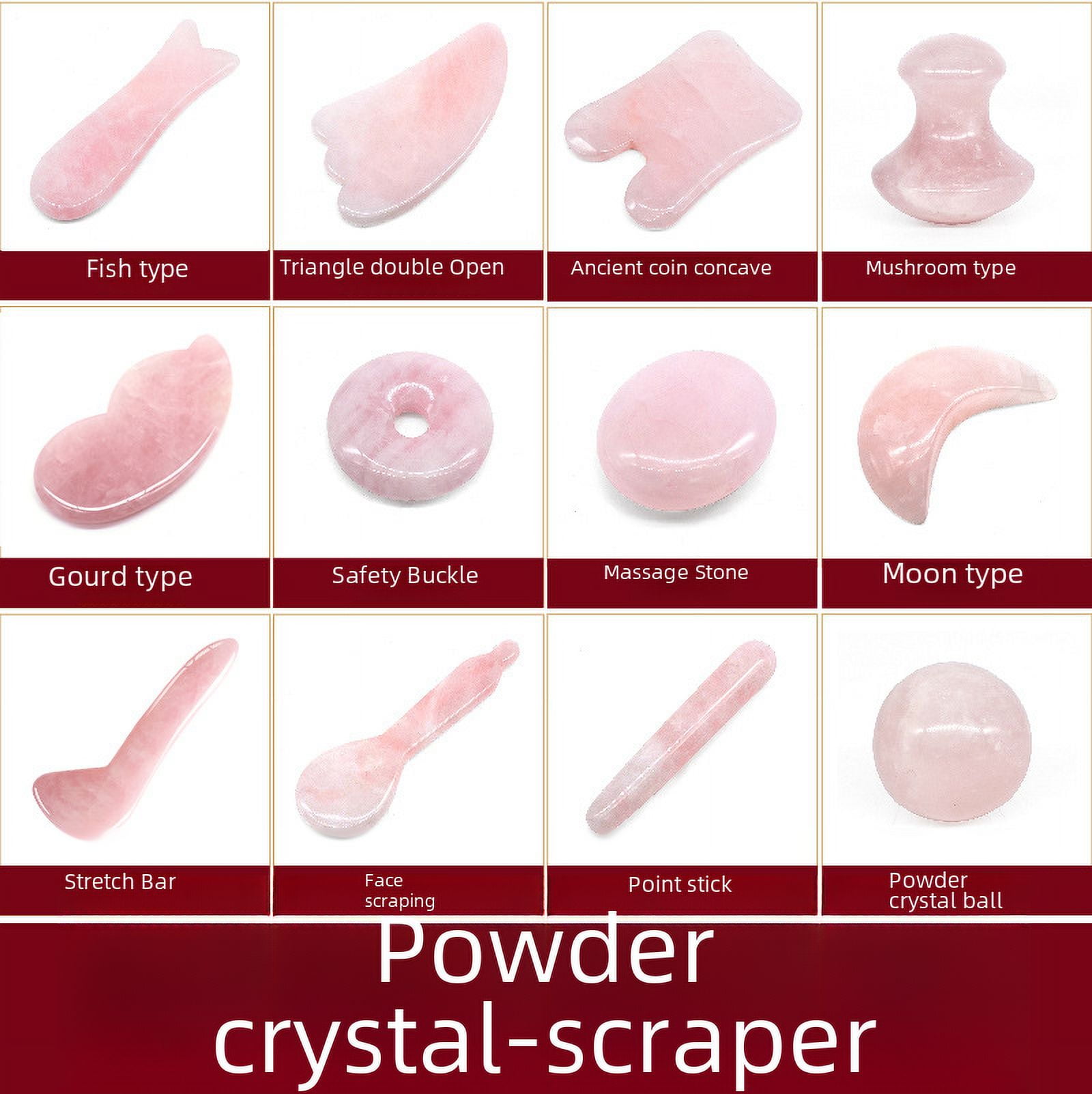 Natural powder Crystal Jade scraping plate face Beauty eye massage ...