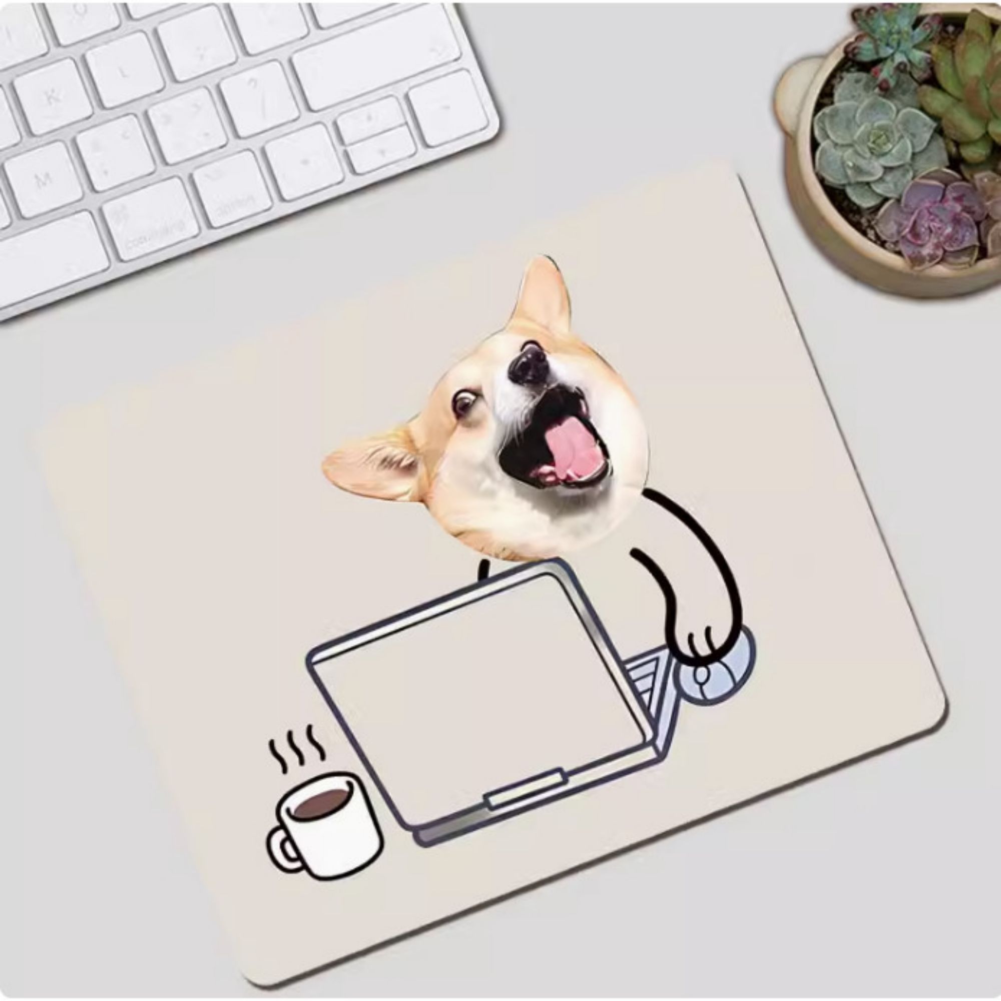 Natural rubber gaming mouse pad, edge lock computer keyboard, desk pad ...