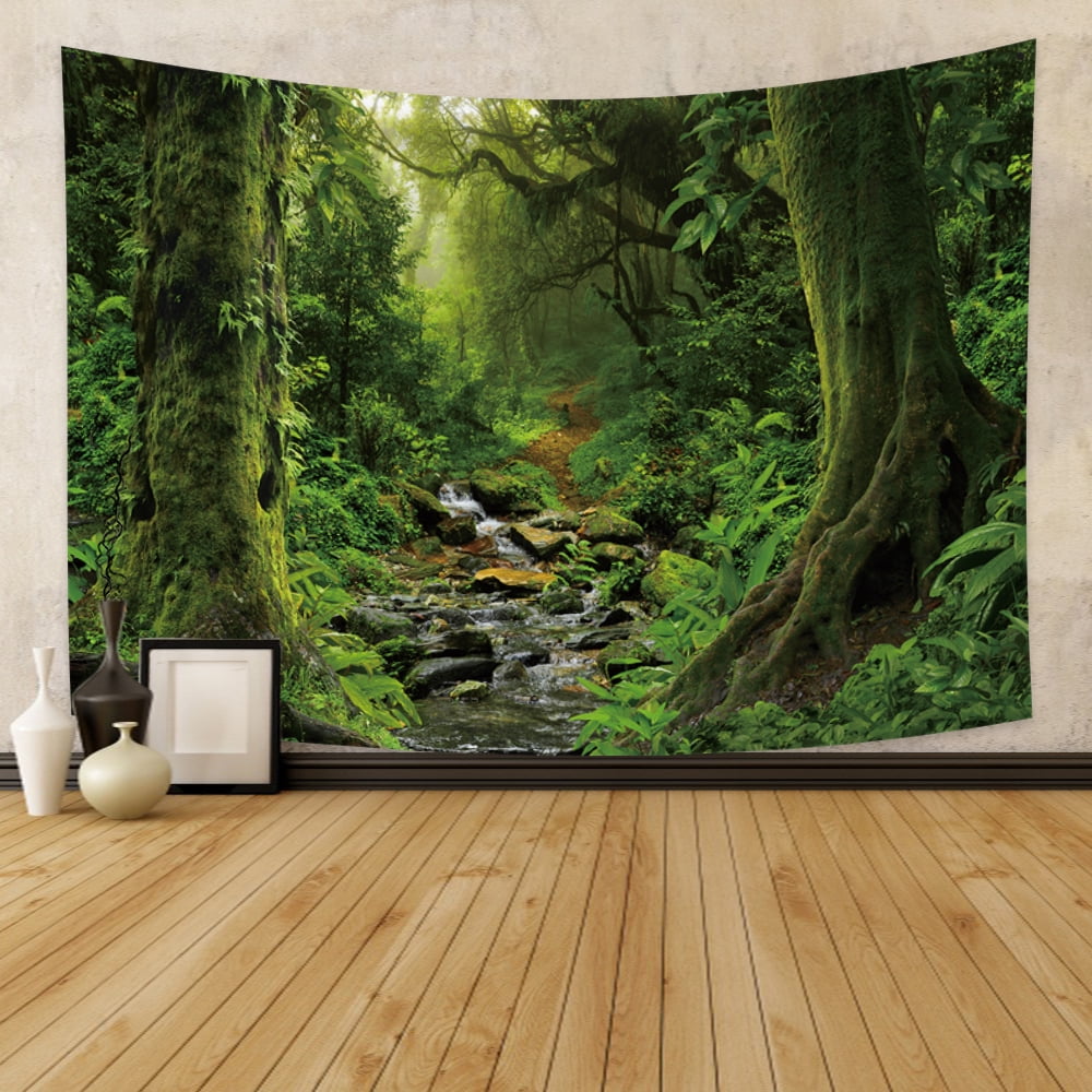 Natural scenery beautiful tropical forest wall hanging home bedroom ...
