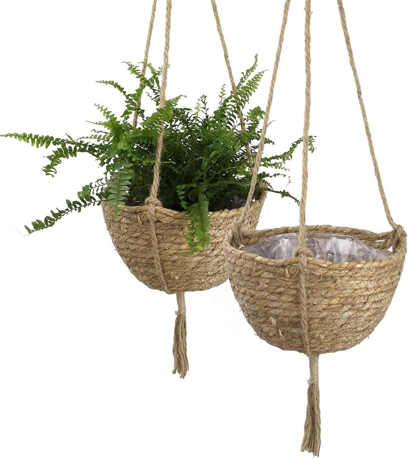 Natural Seaweed Plant Basket Set, Perfect for Indoor Potted Plants ...