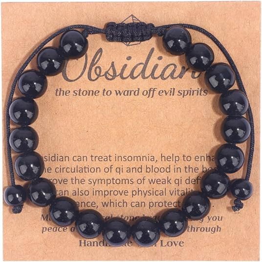 Natural stone with cardboard beads elastic rope strings crystal agate tiger's eye stone ...